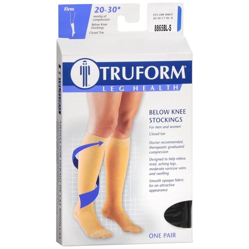 TRUFORM Below Knee Stockings Firm Closed Toe Black Small 8865BL-S – 1 ...