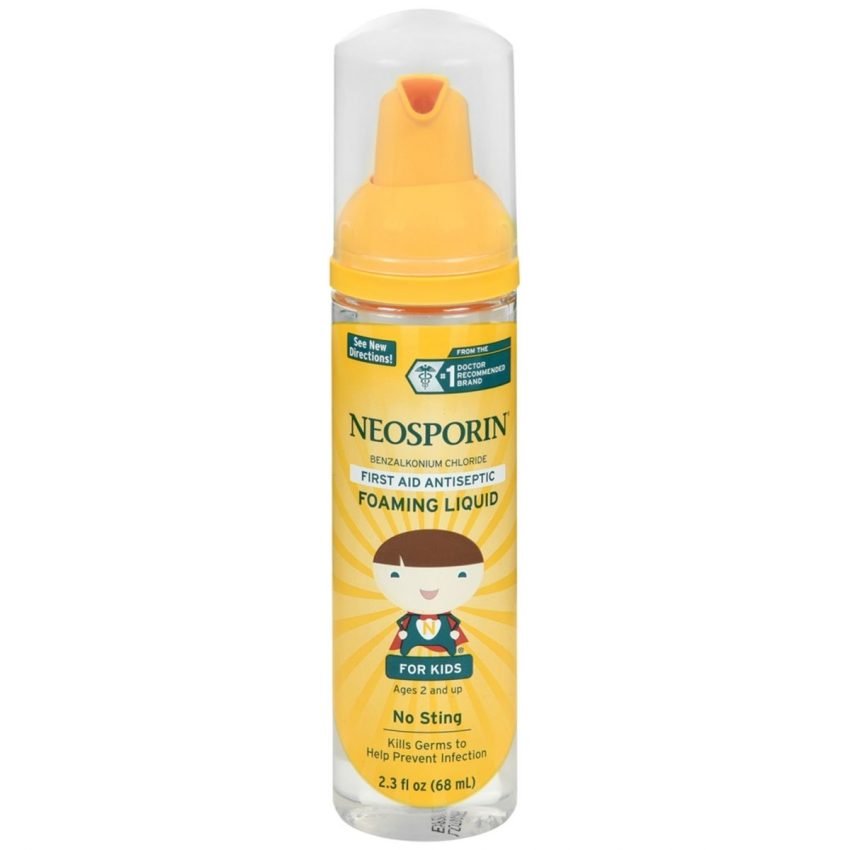 Neosporin First Aid Antiseptic Foaming Liquid for Kids – 2.3 OZ ...