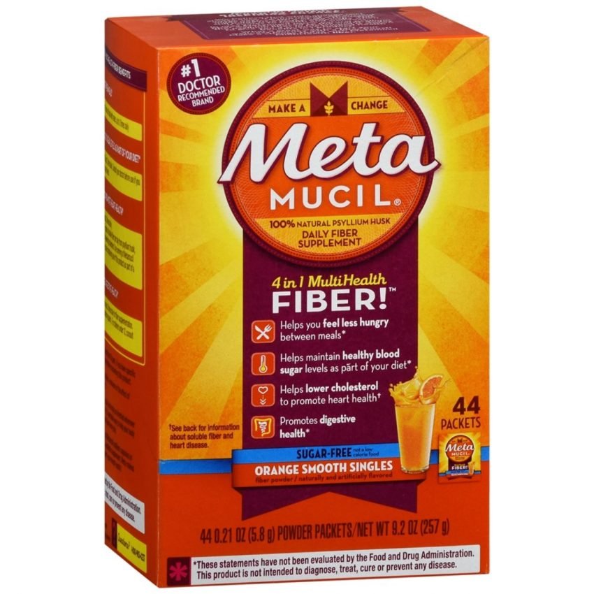Metamucil Psyllium Fiber Supplement by Meta Orange Smooth Sugar Free ...
